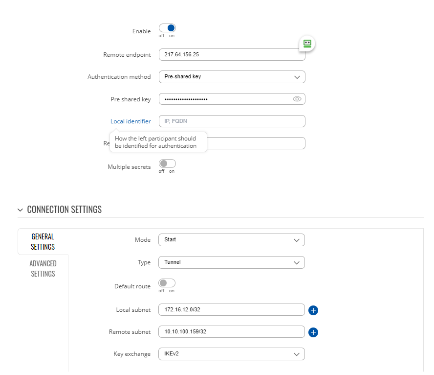 Connection to LAN interface over IPSEC tunnel - Teltonika Networks ...